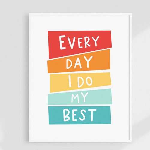 EVERY DAY I Do My Best Printable Homeschool Sign Home School - Etsy