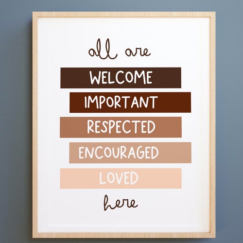 Spanish Classroom Decor All Are Welcome Here Diversity - Etsy