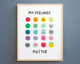 All Feelings Are Welcome Poster Calm Corner Print Emotions - Etsy