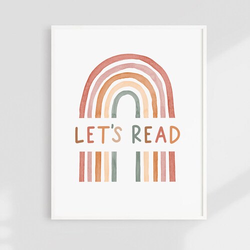 Let's Read Printable Reading Print for Children Playroom - Etsy