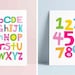 Educational Posters SET OF 2 Alphabet Print Numbers Art - Etsy