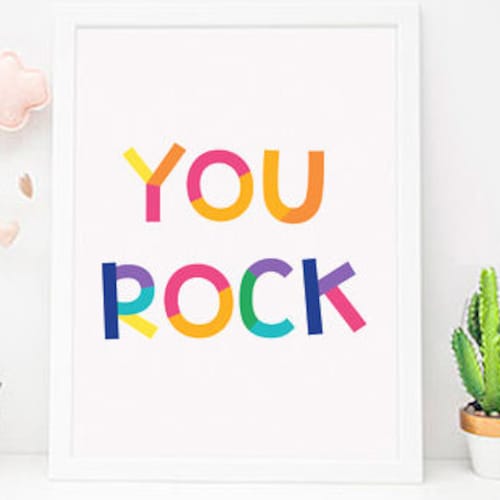 You Rock Printable Digital Download You Rock Kids Room - Etsy