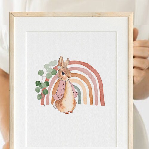 Peter Rabbit Nursery Prints Rainbow Nursery Print Peter | Etsy