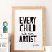 Every Child is an Artist Picasso Print Poster INSTANT DOWNLOAD | Etsy