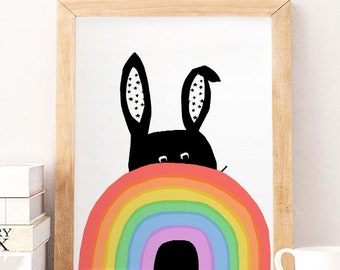 Rainbow bunny | Etsy