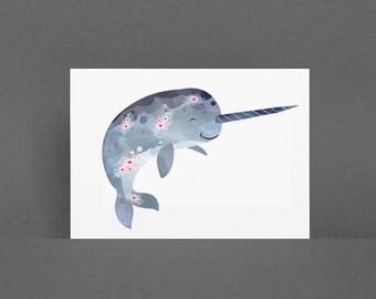 Narwhal print | Etsy