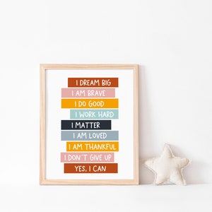 Kid Affirmations, Homeschool Art, Colorful Wall Art, Printable Nursery ...