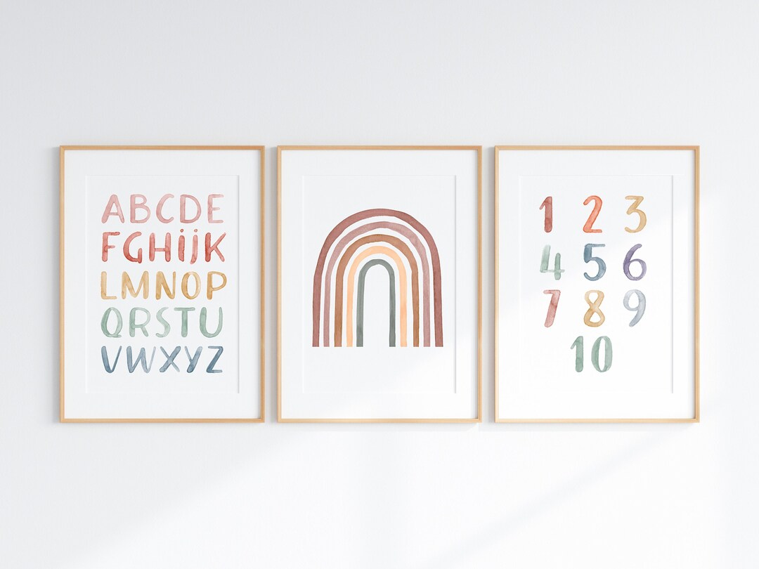 Rainbow Alphabet Print: Boho Nursery Wall Art (digital Download ...