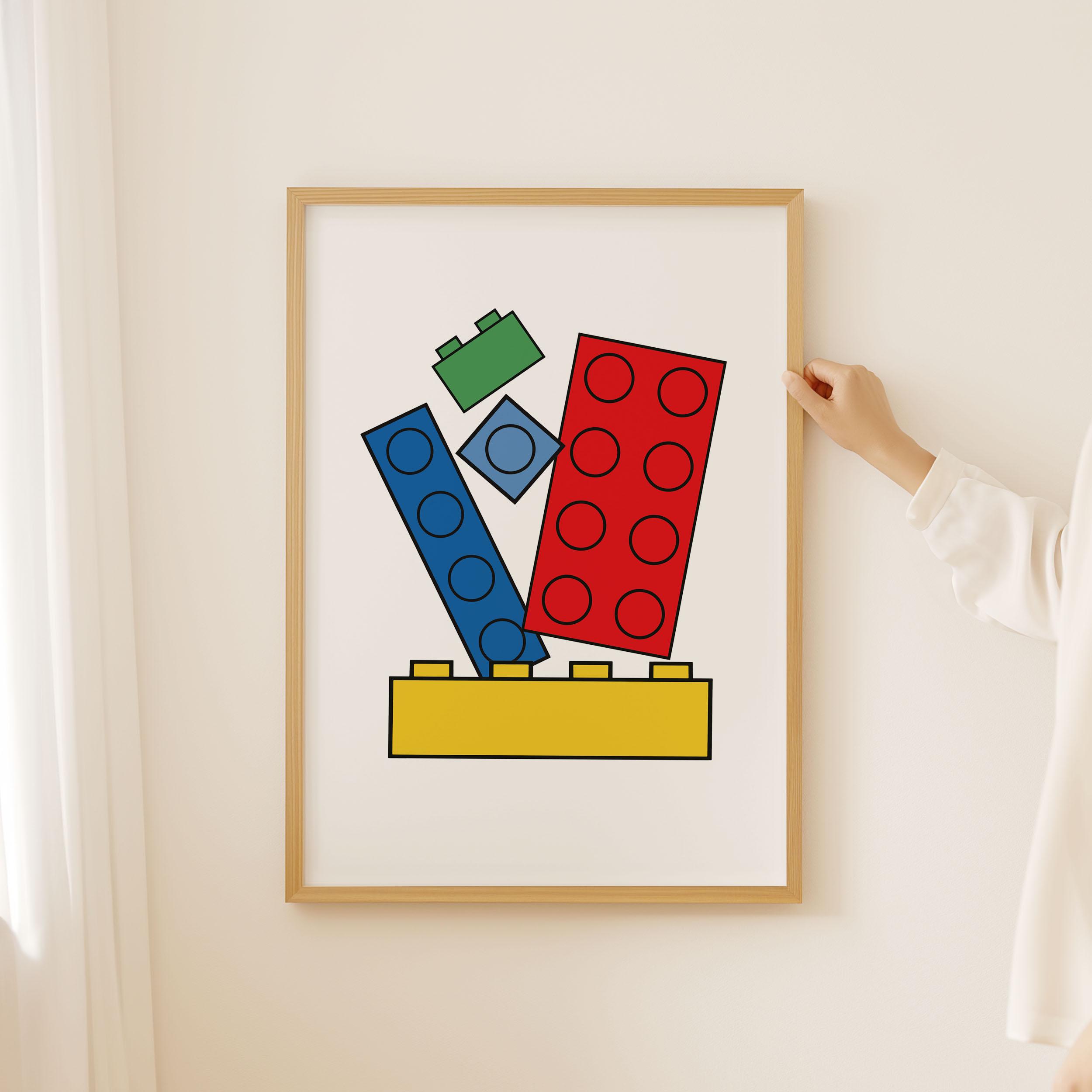 Building Blocks Prints: Set of 3 Modern Playroom Posters (digital ...