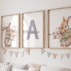 Bunny Nursery Wall Art Set of 3 Prints | Bunny Nursery Decor ...