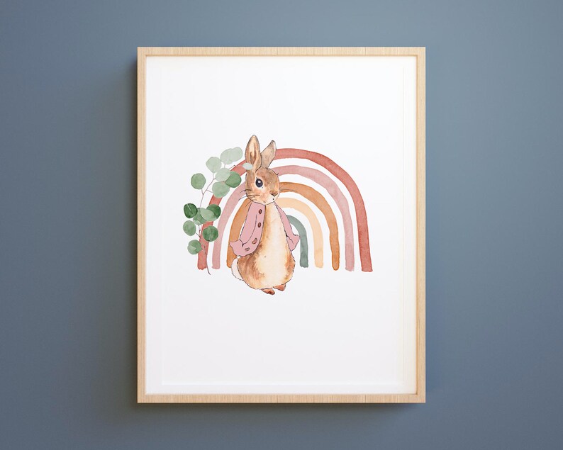 Peter Rabbit Nursery Prints Rainbow Nursery Print Peter | Etsy