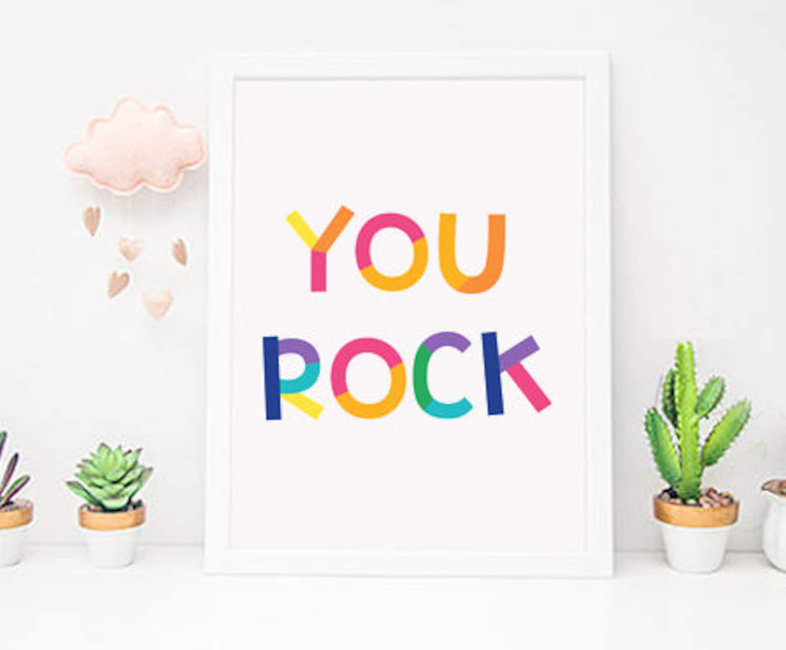 You Rock Printable Digital Download You Rock Kids Room | Etsy