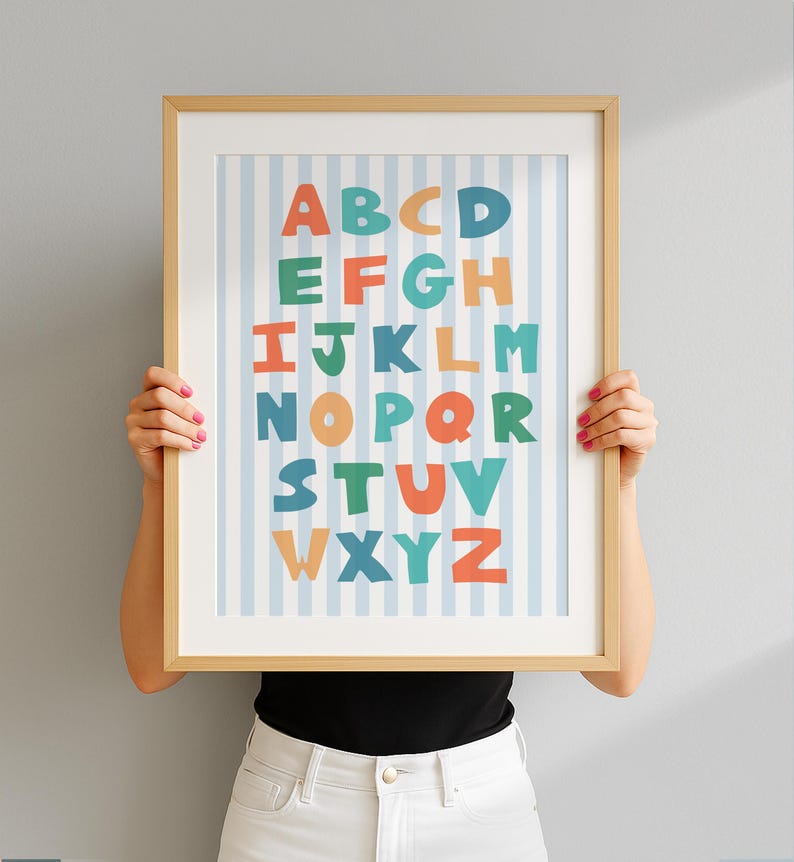Alphabet Poster, KIDS Wall Art, Printable Educational Chart, ABC Poster ...