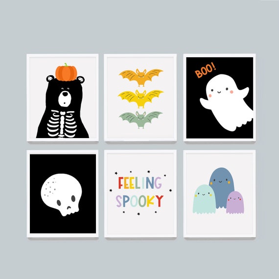 Halloween Printables Cute Ghost Spooky Friends Bat - Etsy