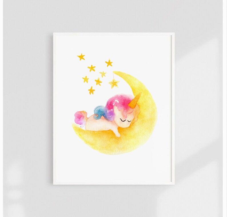 Set of 6 Sleepy Unicorn Nursery Art Printable. Digital Unicorn - Etsy