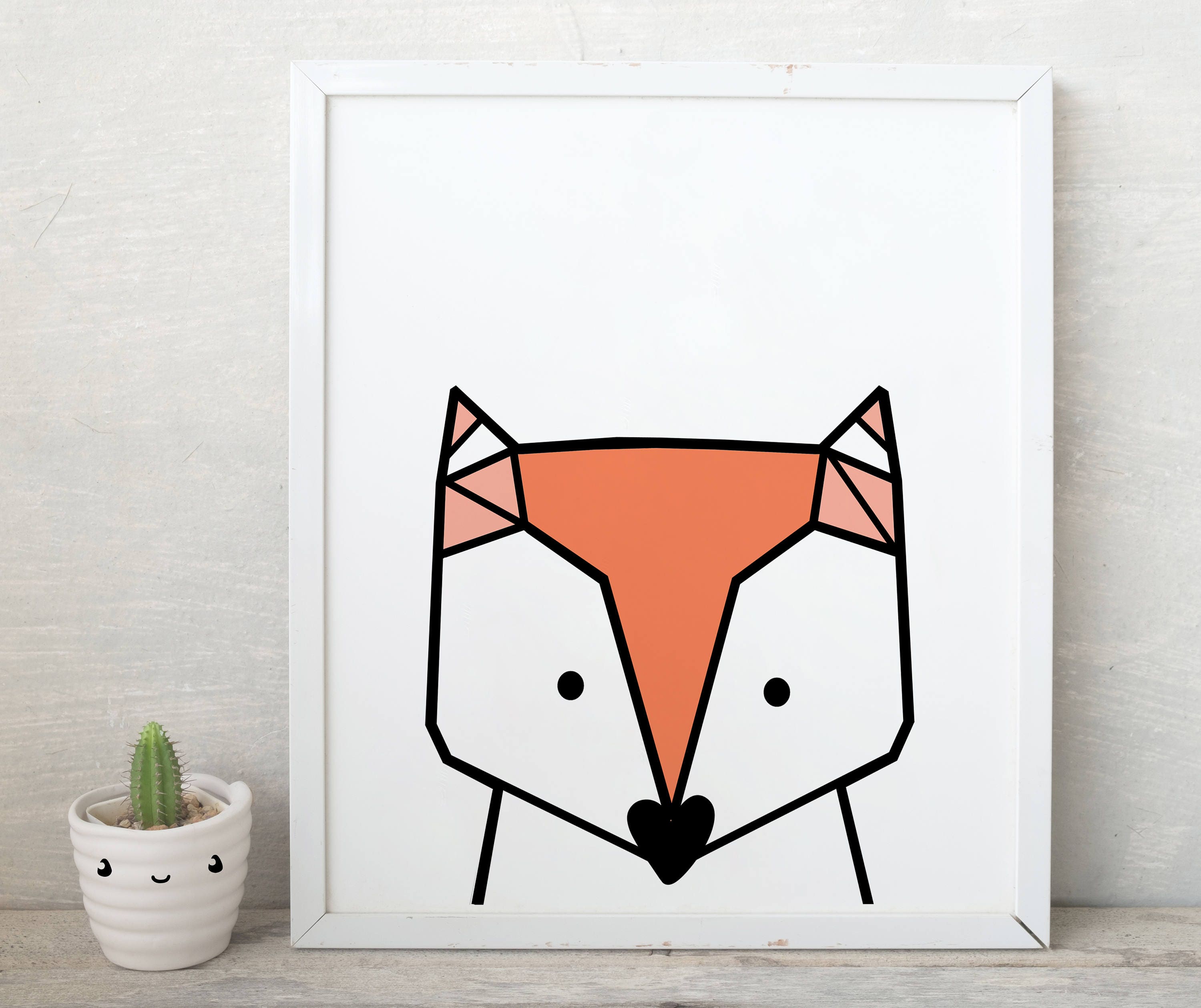Geometric Fox PRINTABLE ART POSTER Fox Wall Print nursery - Etsy
