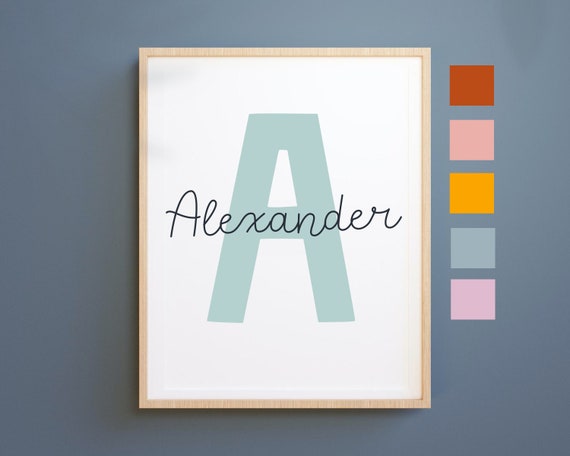 Custom Initial Print KIDS Name Printable Personalized Print - Etsy