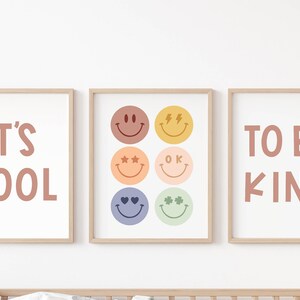 It's Cool to Be Kind, Set of 3 Printable, Kid Room Wall Art, Neutral ...