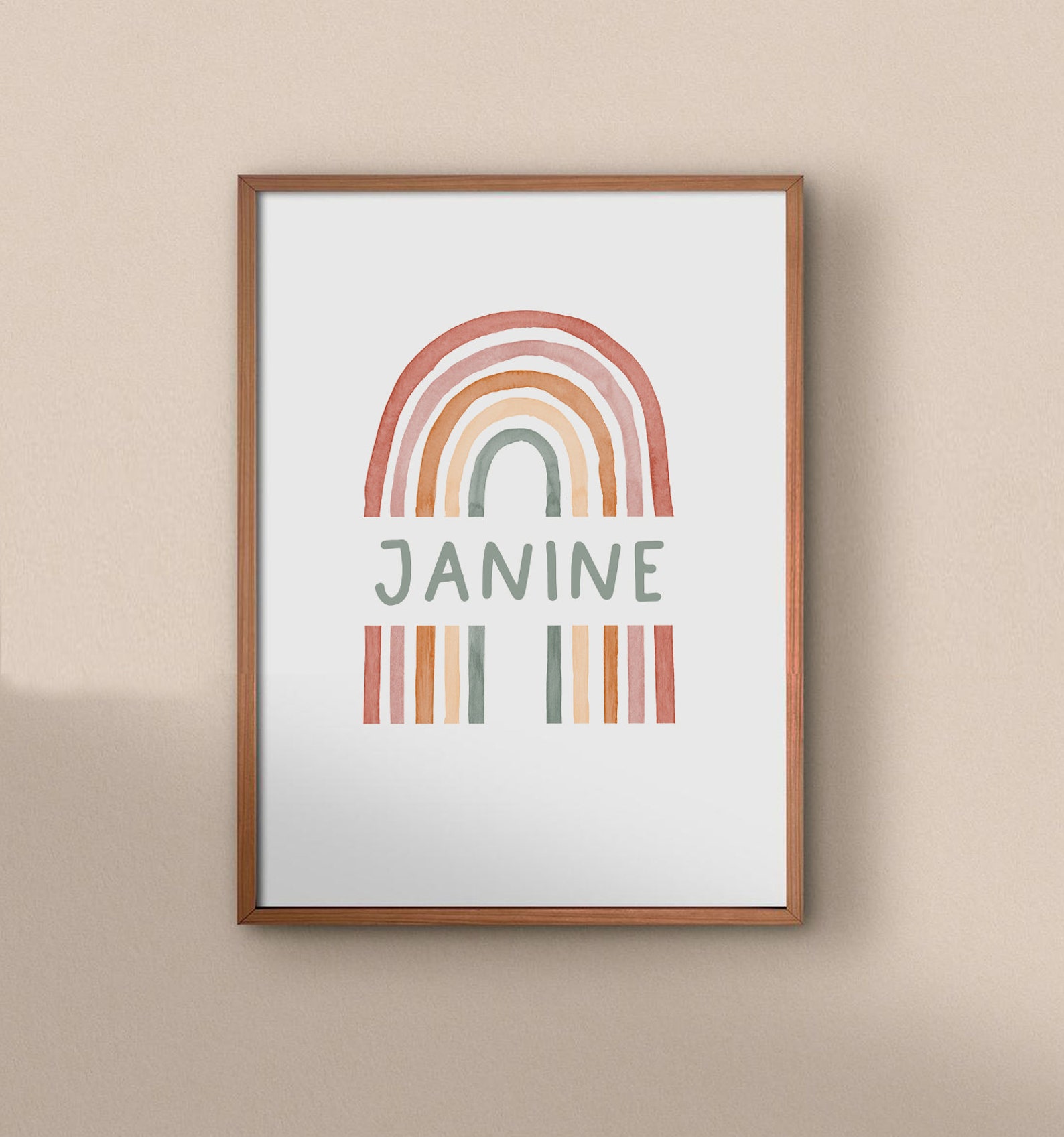 Rainbow Name Print Rainbow Print Custom Nursery Print - Etsy
