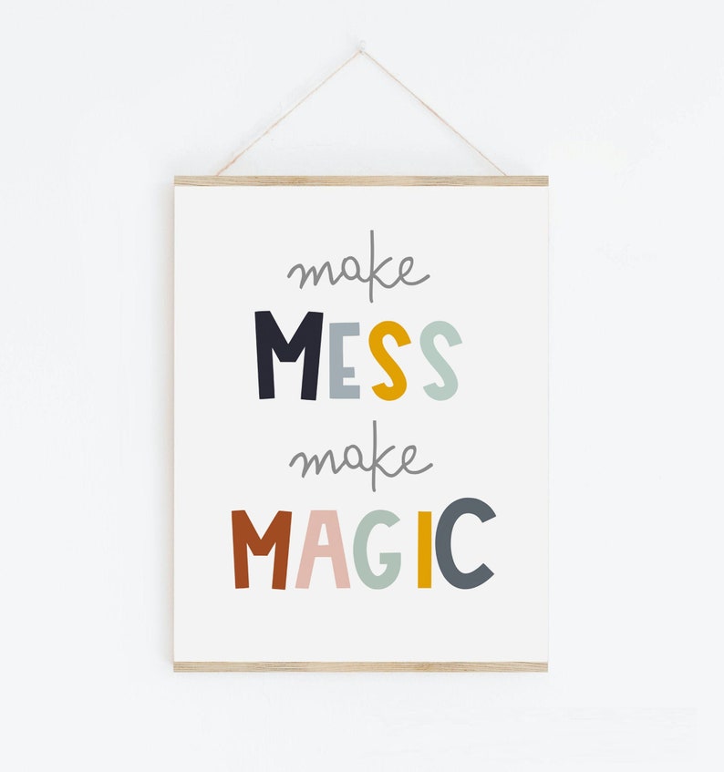 Make mess make magic nursery PrintableQuote for Nursery | Etsy
