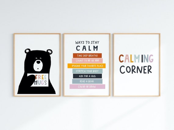 Set of 3 Calming Corner Wall Art Calming Corner Calming | Etsy