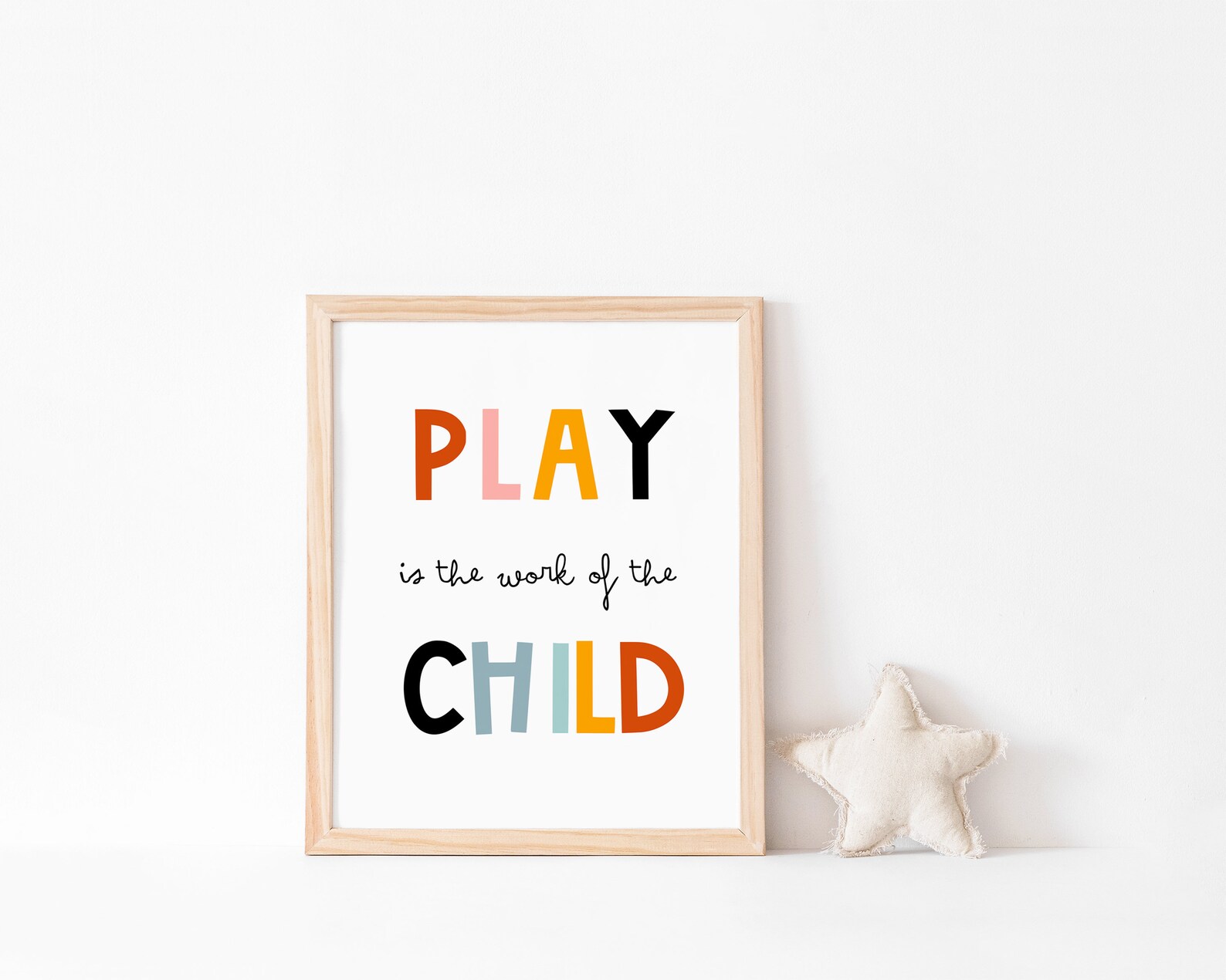 Montessori Printable Poster, Play is the Work of the Child, Kids Wall ...