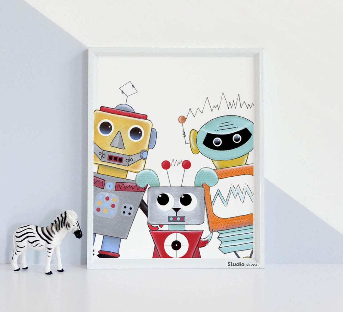 ROBOTS poster robots selfie Robot Printable Art Robots | Etsy