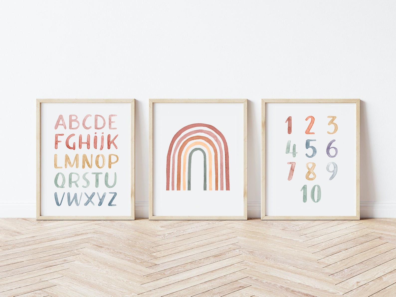 Rainbow Alphabet Posterwatercolor Rainbow ABC Print Numbers - Etsy