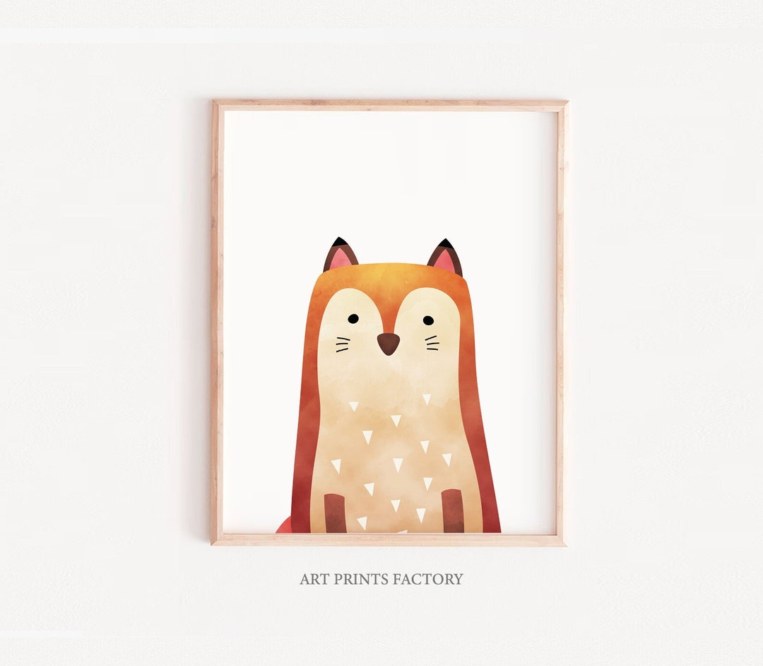 Fox Nursery Print, Fox Nursery Art, Cute Fox Print, Woodland Nursery ...