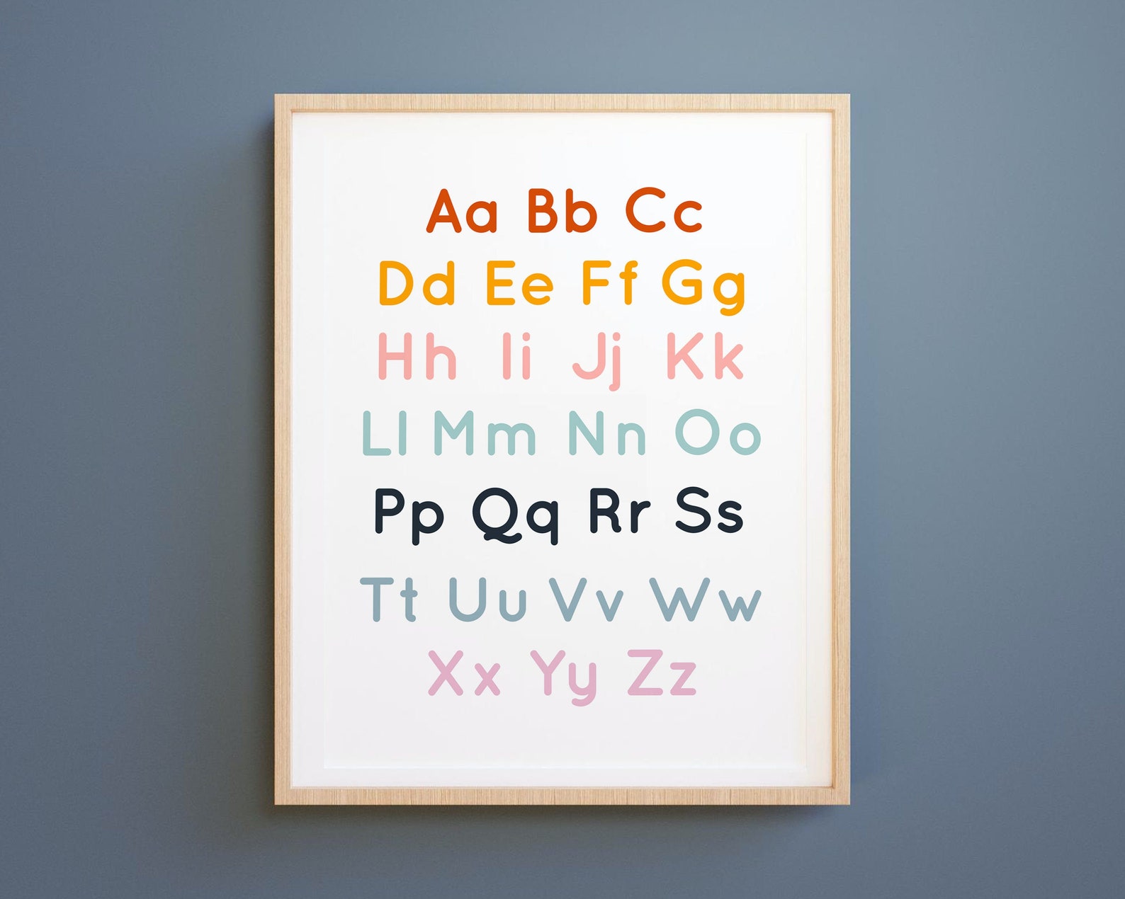 Neutral Alphabet Printable Nursery Art Capital Letter Lower - Etsy