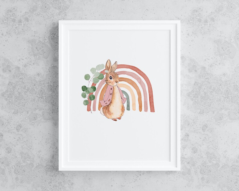 Peter Rabbit Nursery Prints Rainbow Nursery Print Peter | Etsy