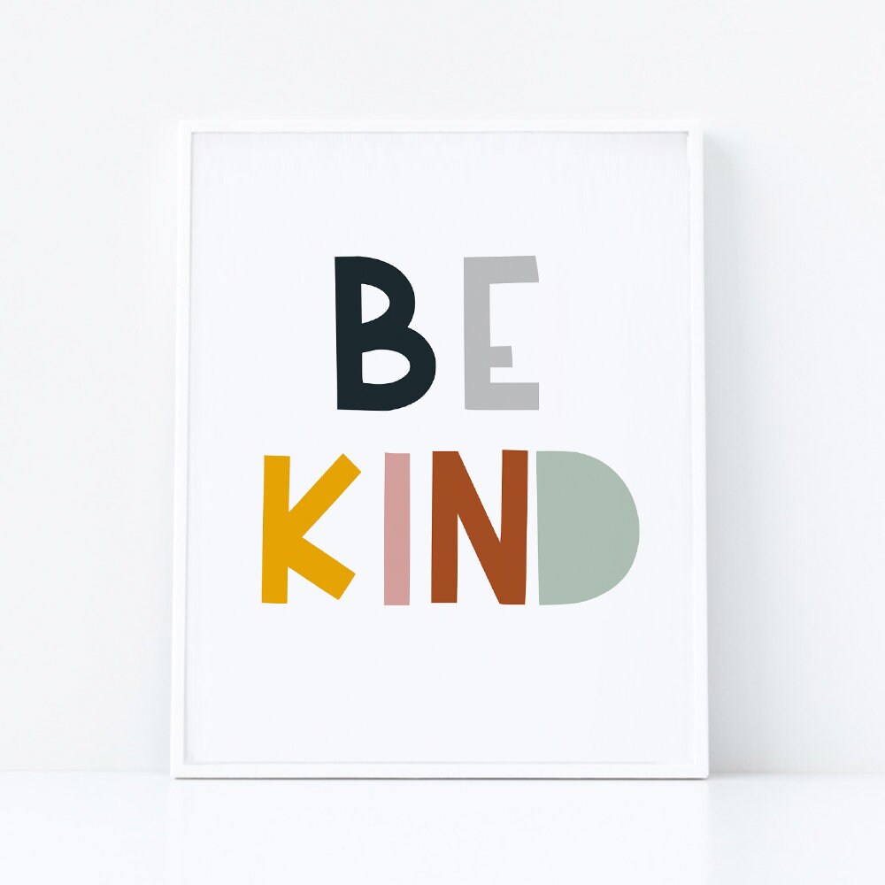Be Kind Printable Wall Art Classroom Poster Scandinavian - Etsy