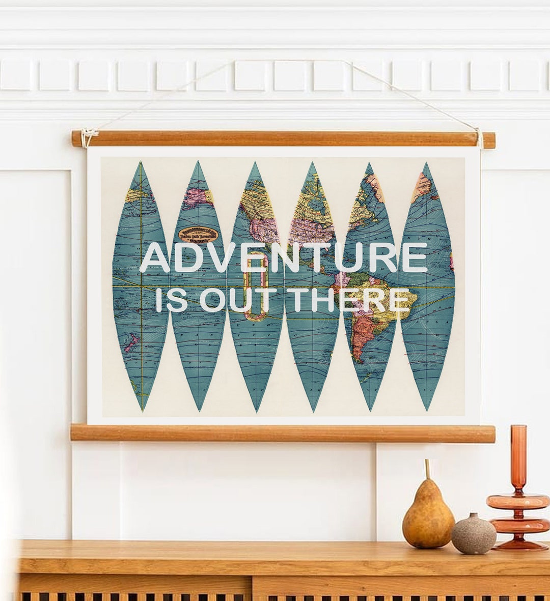 VINTAGE Wall Art, Adventure is Out There Quote, Motivational Print ...