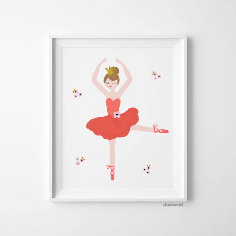Set of 2 Ballerina Prints Princess Swan Girls Room Wall Art | Etsy