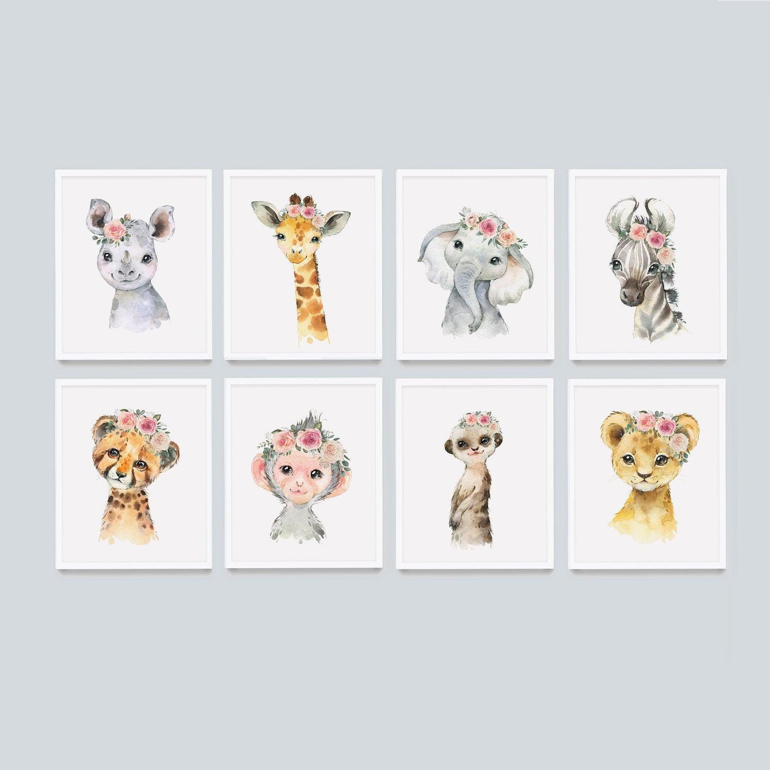 GIRLS WALL PRINTS Set of 24 Girls Gallery Wall Rainbow - Etsy