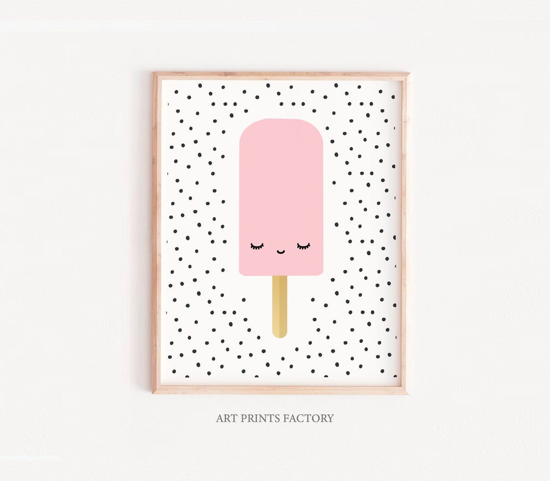 NURSERY Ice Cream Print, Ice Cream Poster,pink Ice Cream Ice Cream Wall ...
