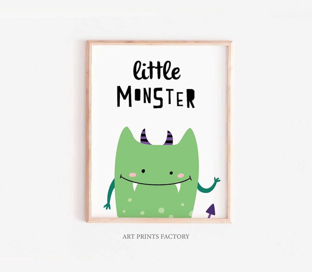 Boy Wall Art, Cute Monster Print, Monster Poster, Nursery Printable ...