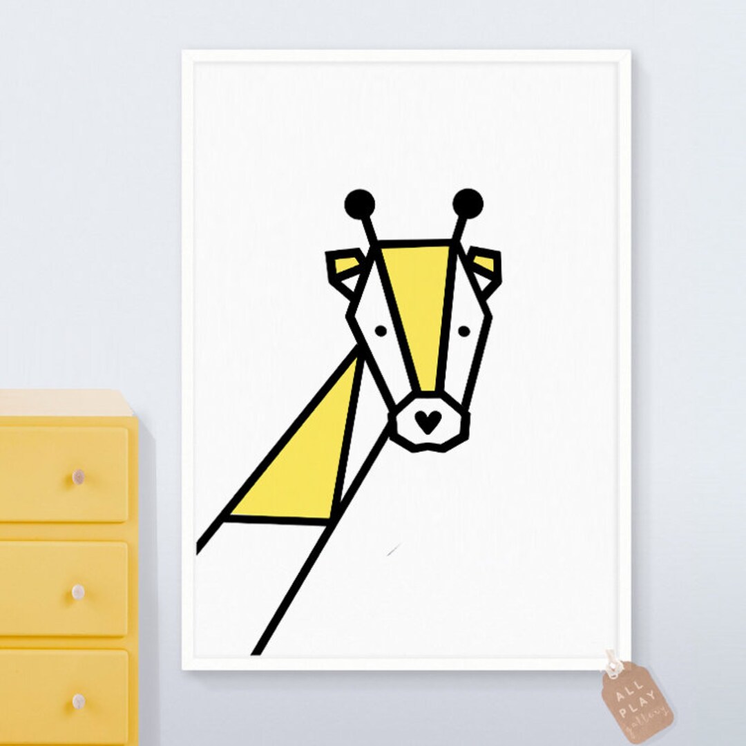 Geometric Giraffe Kids Giraffe Wall Art Digital Poster - Etsy
