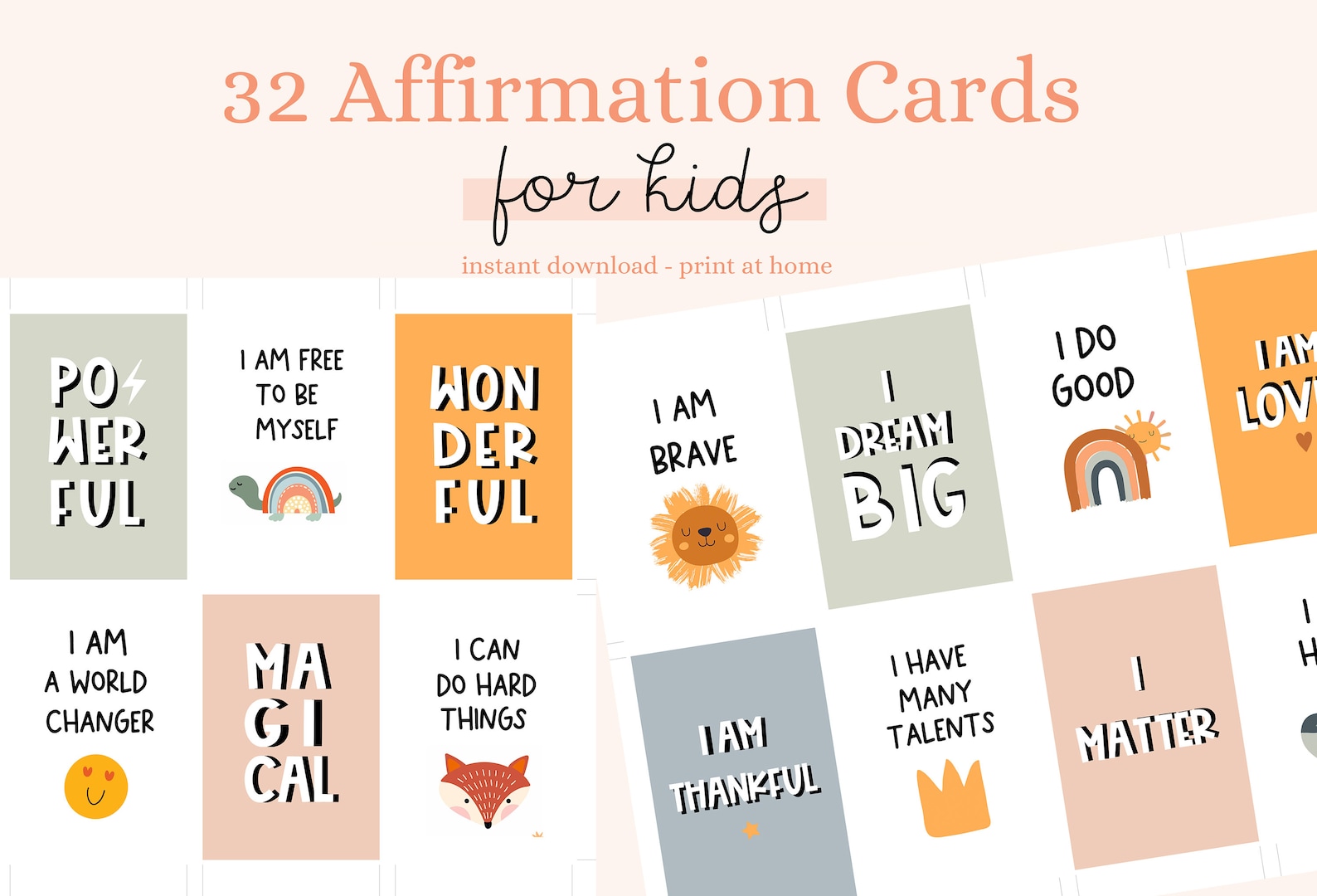 32 Affirmation Cards Positive Cards Daily Cards Affirmation | Etsy