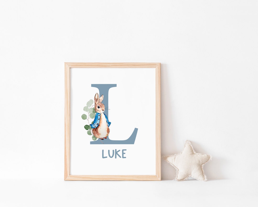 Peter Rabbit Nursery Letter, CUSTOM Nursery Prints, Initial Print, Baby ...