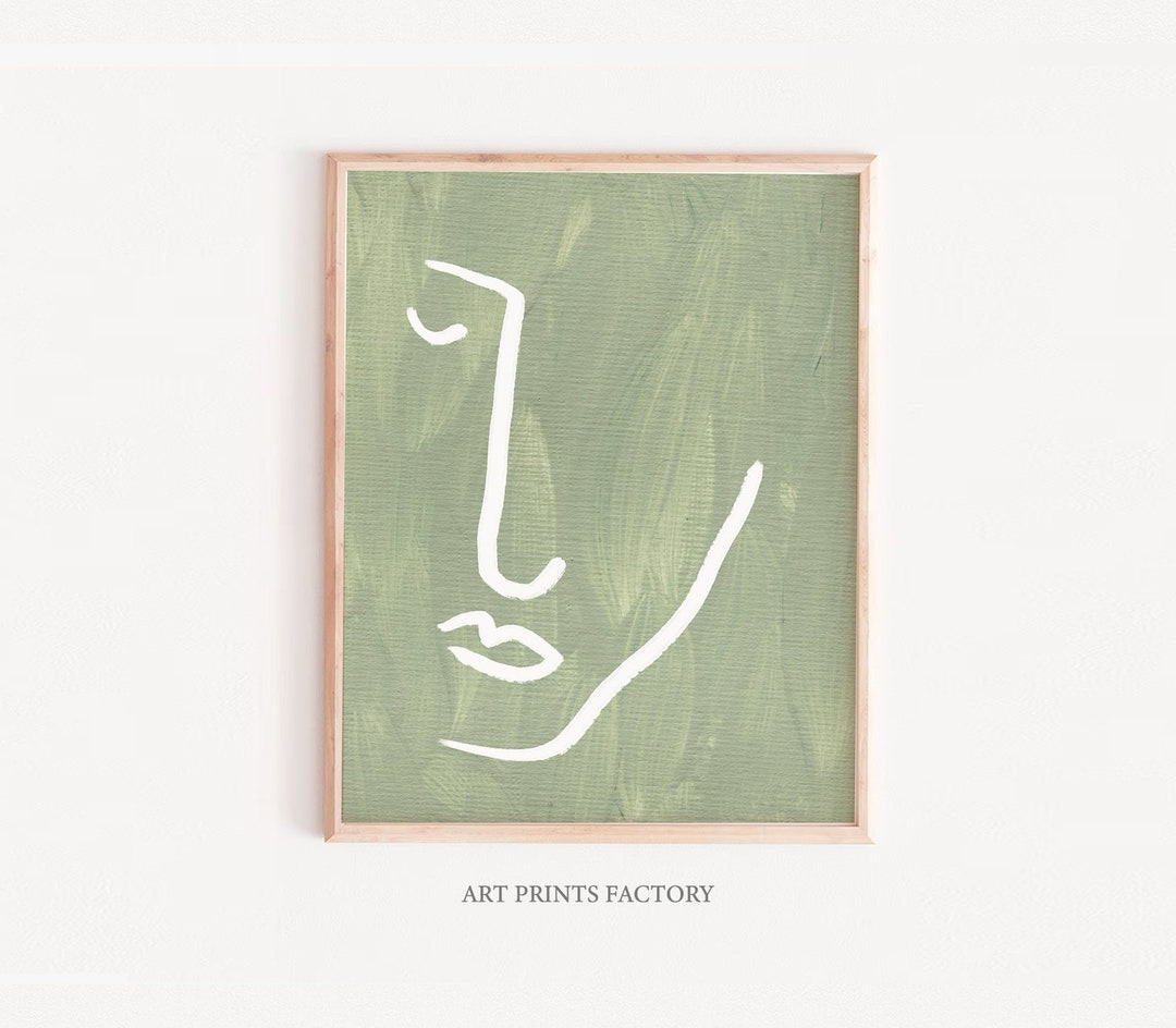 Abstract One Line Drawing Face, Wall Art Sting, FACE Wall Art,printable ...