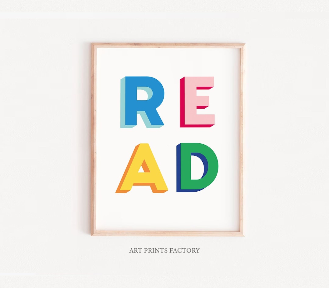 READ Definition, Printable Wall Art, Home Print, Home Poster, COLORFUL ...