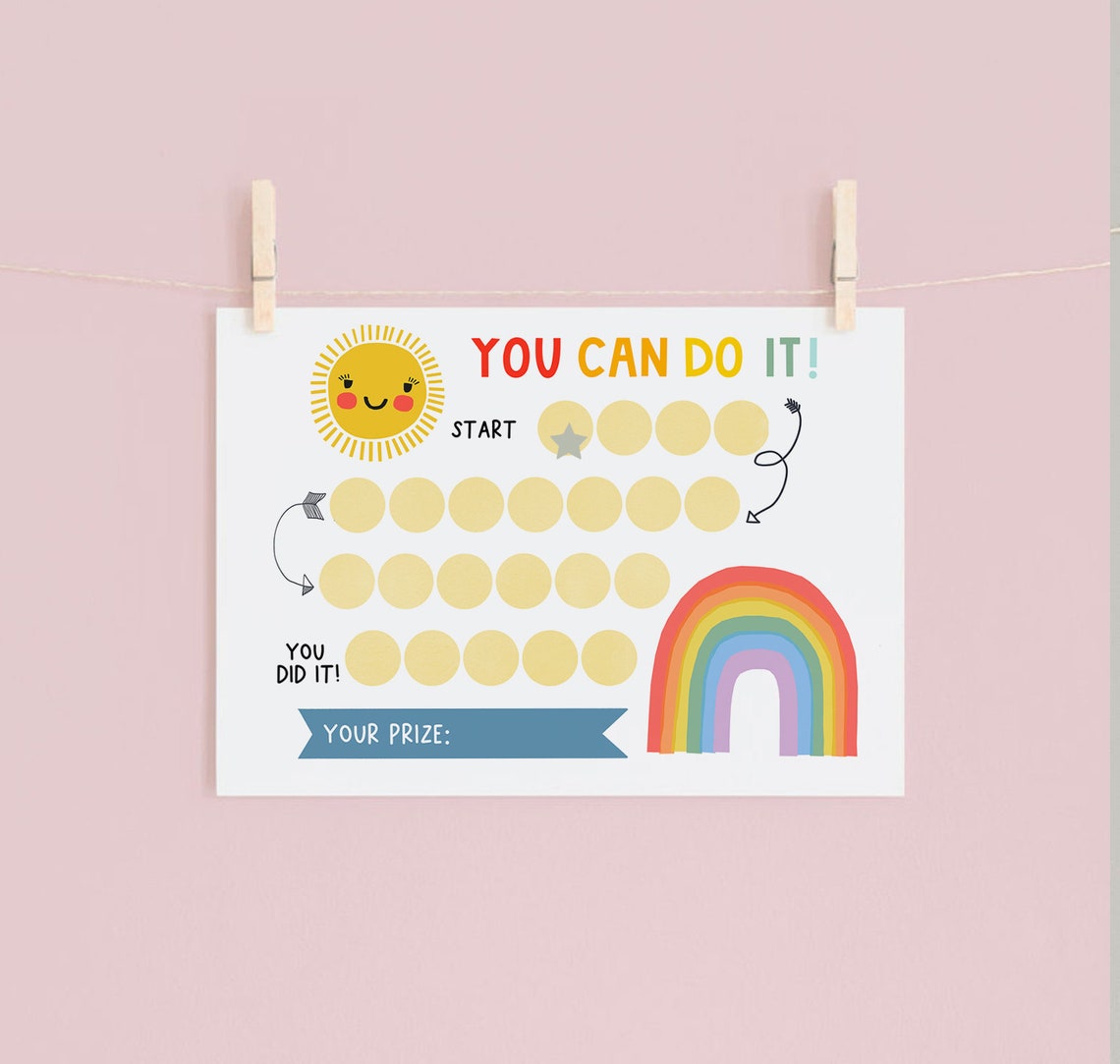 Printable Rainbow Reward Chart: Kids Homeschool Training (digital ...