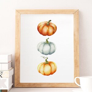 3 Pumpkins Printable Wall Art, Rustic Digital Print, FALL Home ...