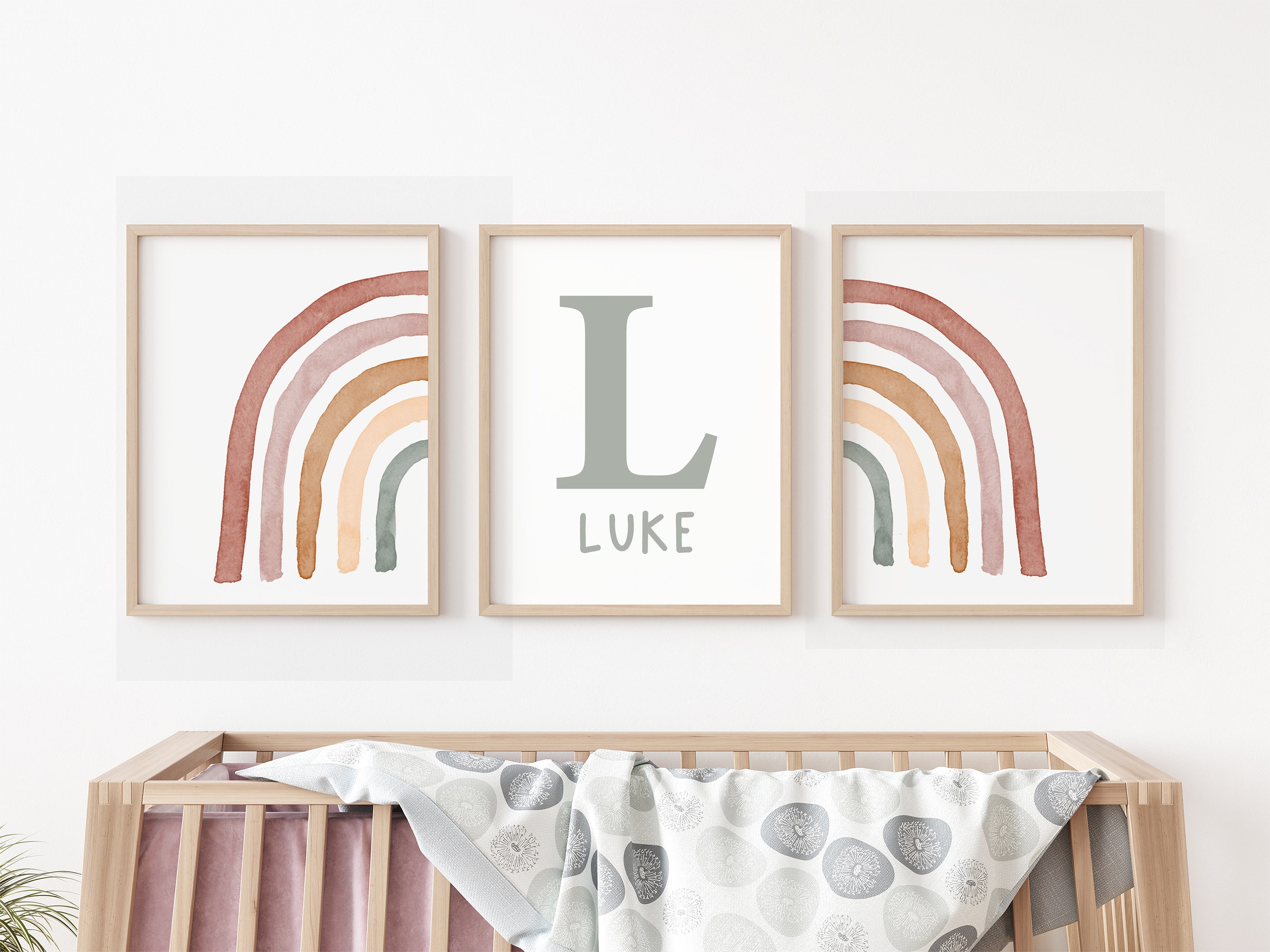 Rainbow Name Printable Custom Name Nursery | Etsy