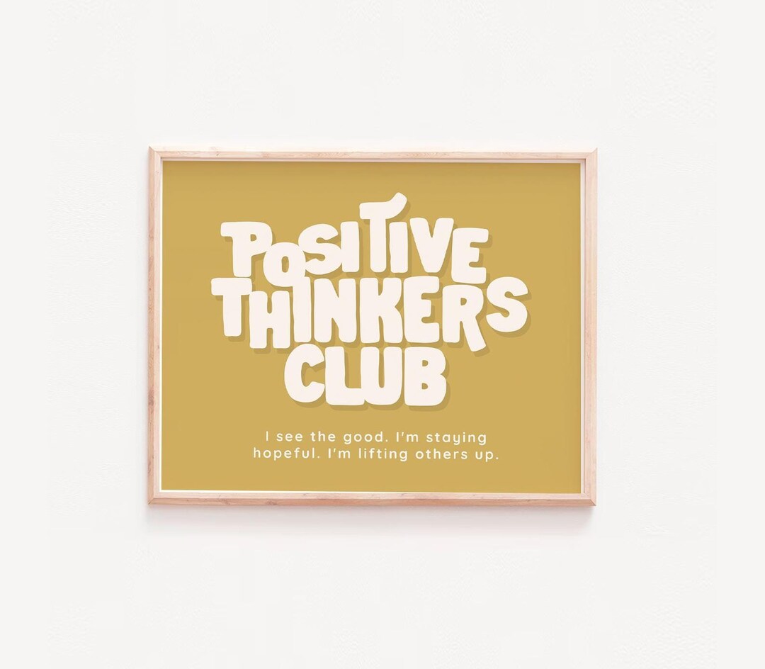 Positive Thinkers Club Print: Kids Motivational Poster (digital ...