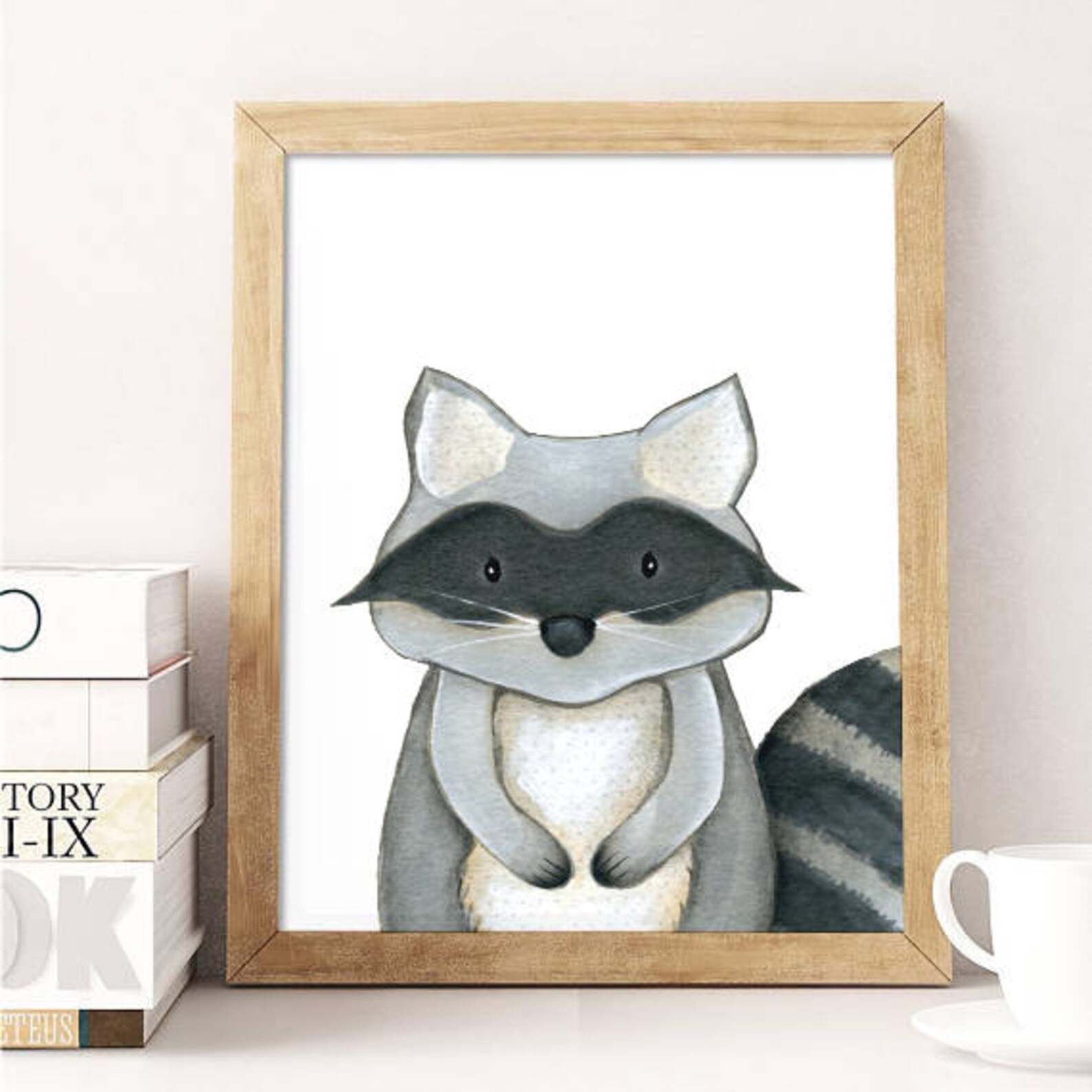 Raccoon Print Raccoon Digital Print Woodlands Nursery Decor - Etsy