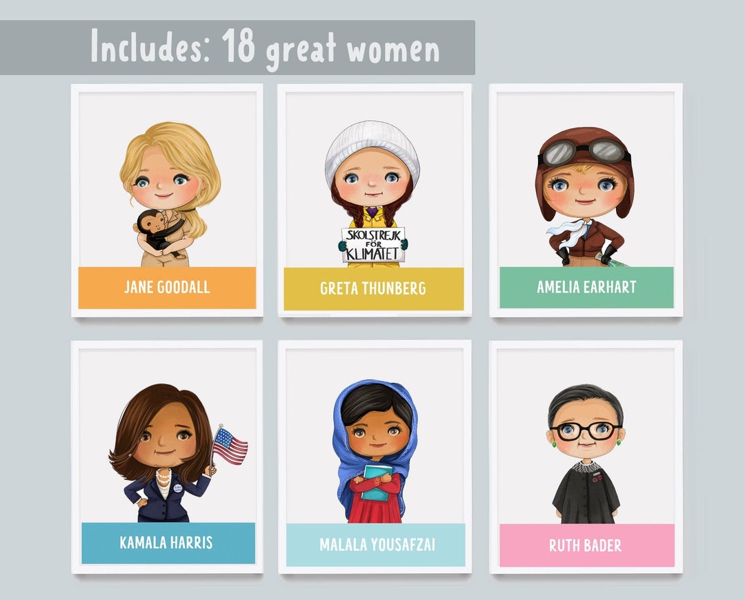 Influential Women Prints: Kids Classroom Wall Art (digital Download ...