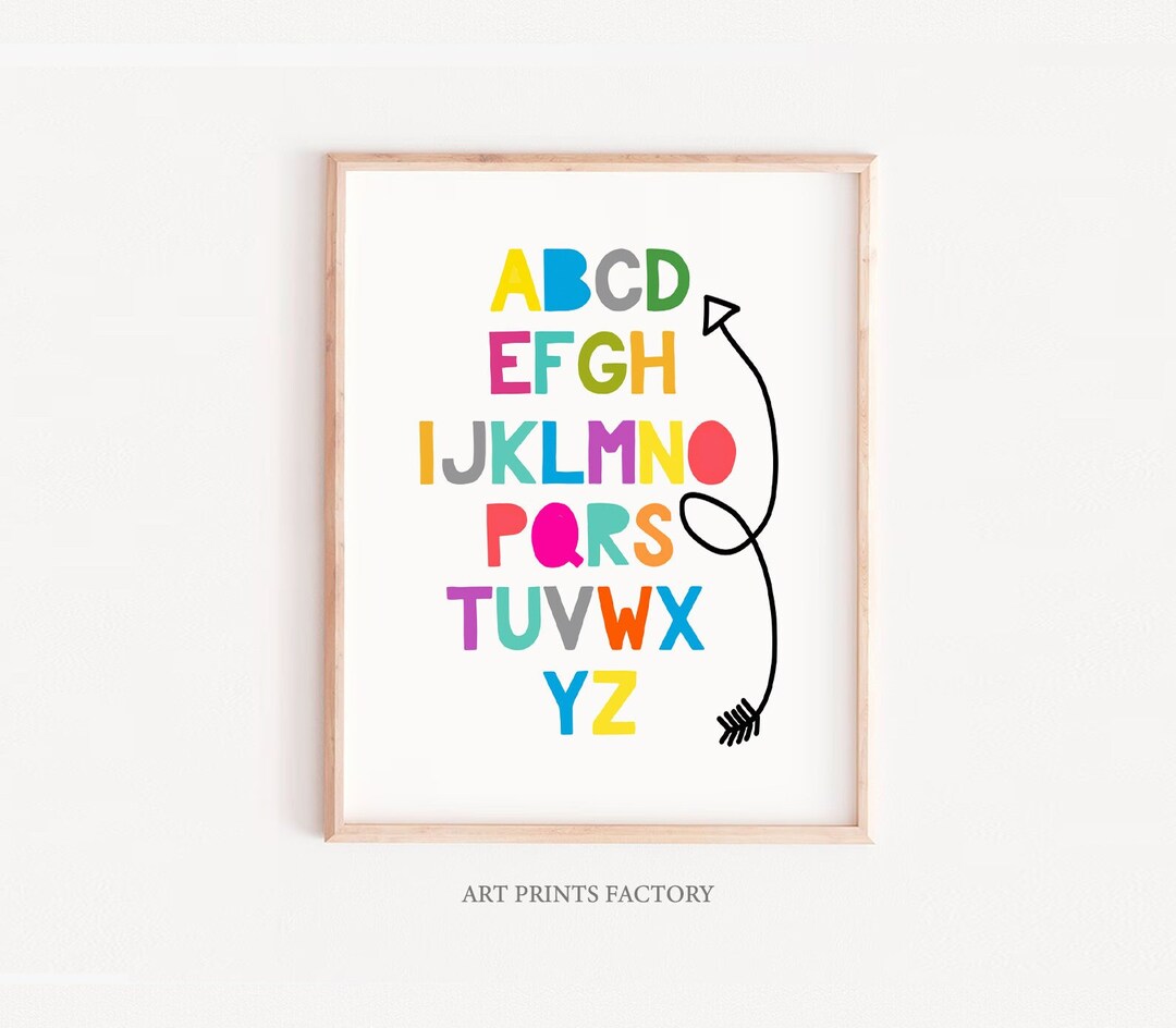 Colorful Alphabet Arrow Nursery Print, ABC Kids Room Decor (digital ...