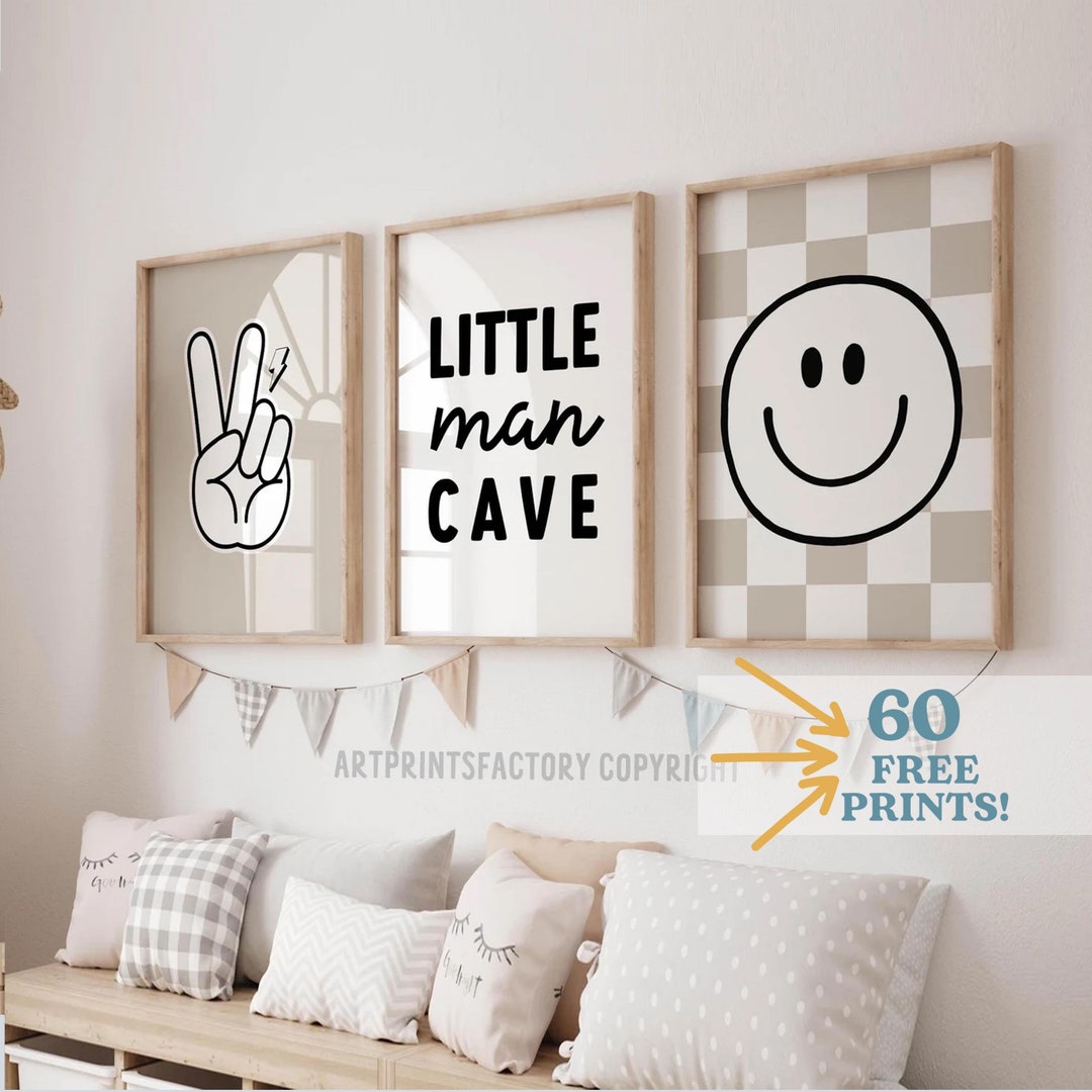 Children Prints, Little Man Cave, Boy Wall Art, Nursery Art,digital ...